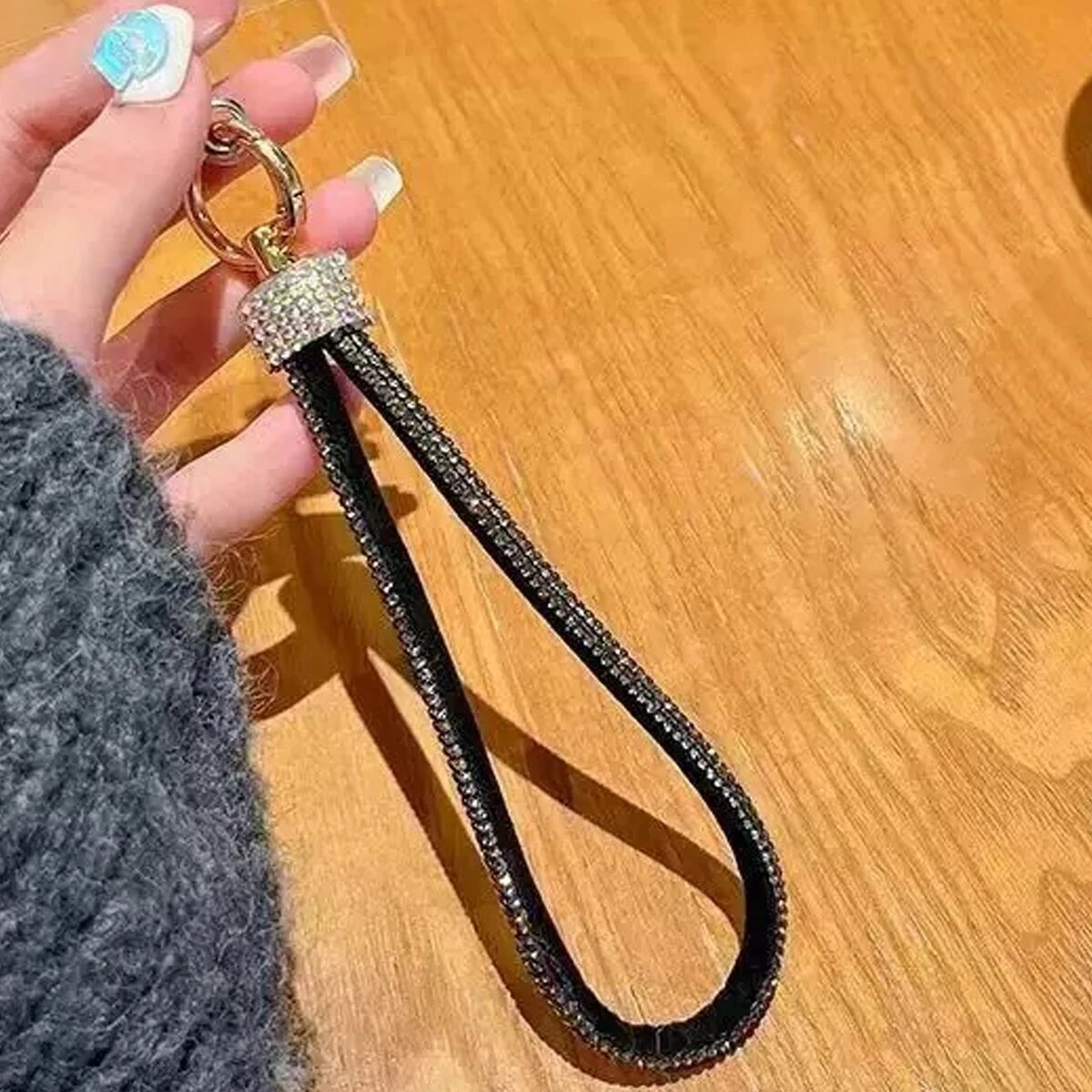 Для сотового телефона, кулон, ремешок для телефона, брелок на запястье, роскошный кулон black-40Cm