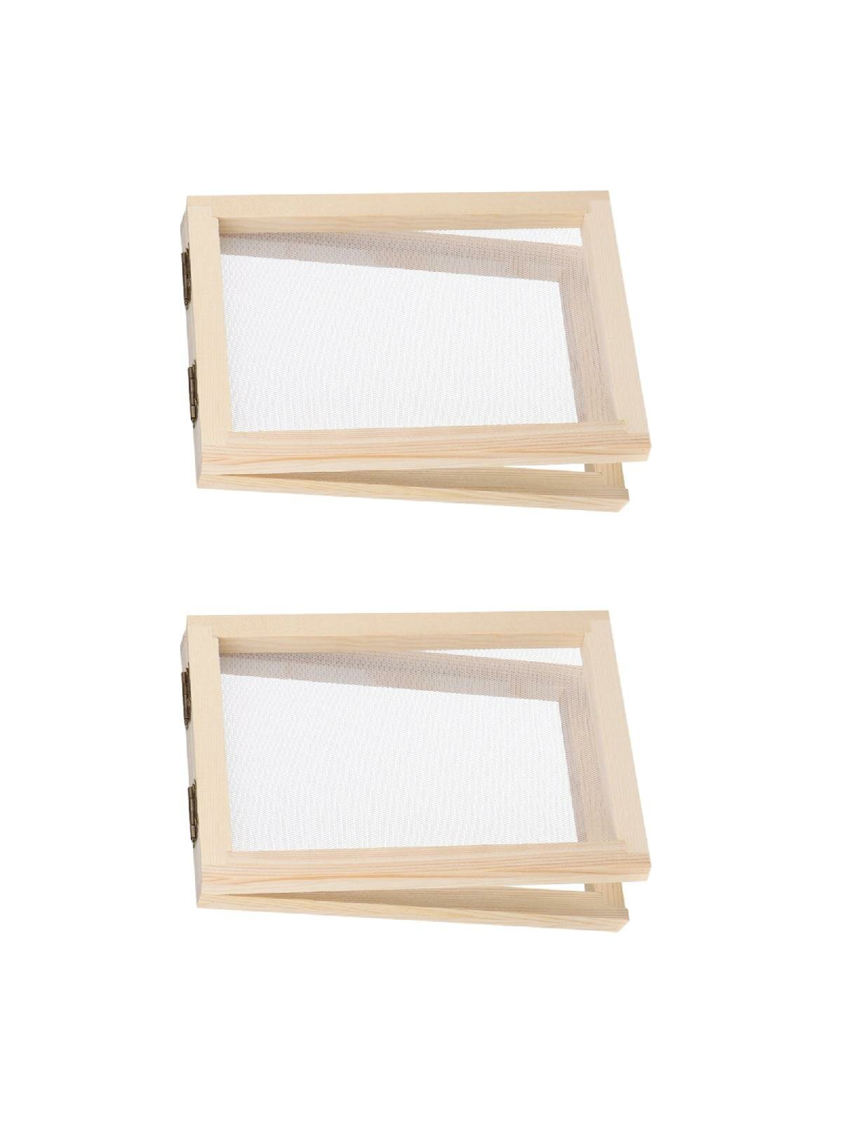 Набор из 2 деревянных форм для изготовления бумаги и трафаретной рамки для подарка любителям DIY