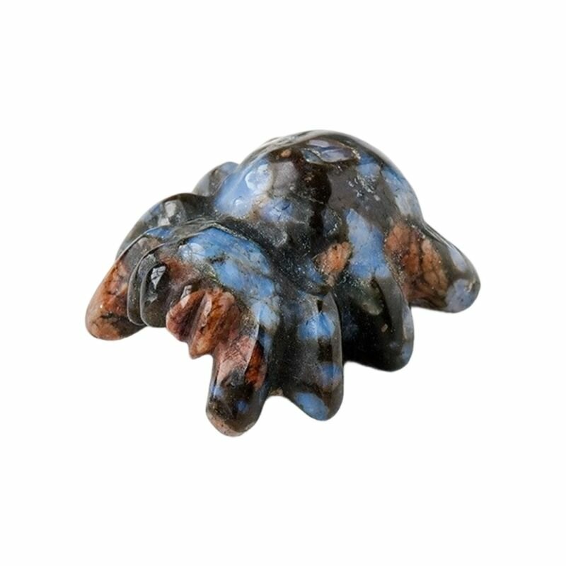 Скульптура животного-паука из хрустального камня ручной работы -синий сверкающий камень