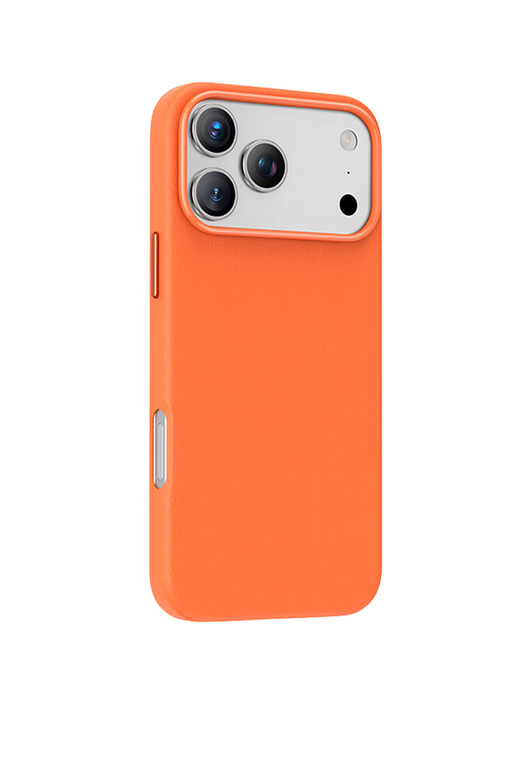 Чехол iPhone 17 Pro Max KEEPHONE Peekaboo MagSafe Высококачественная кожа приятная на ощупь, сильные магниты N52 Оранж
