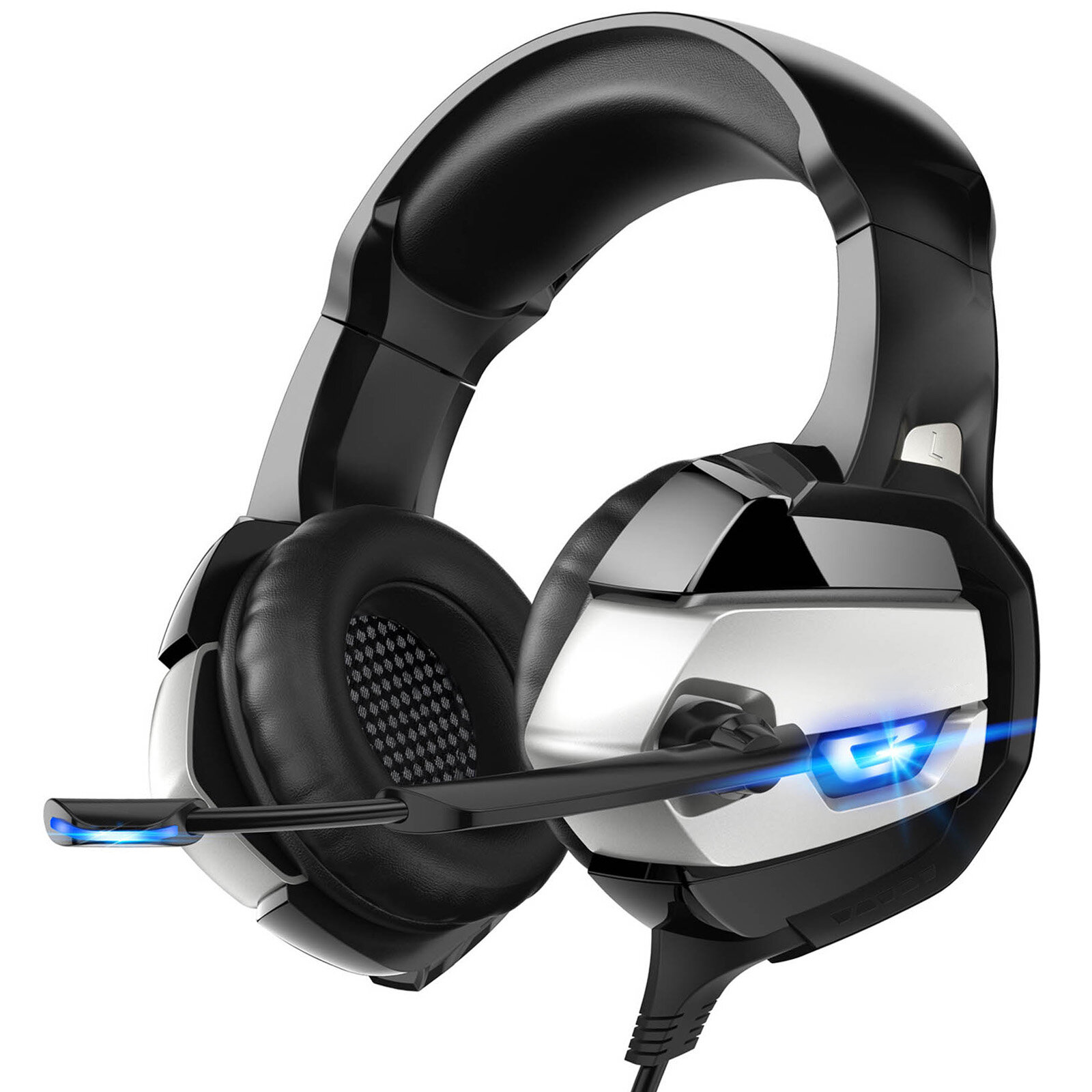 Гарнитура для гейминга ONIKUMA K5 с микрофоном, 3.5мм, стерео, шумоподавление, наушники с ушными чашками, совместимы с PS4, геймпадом New Xbox, ноутбуком, компьютером, цвета: темно-серый и камуфляж (доступны по выбору), диаметр разъема 3.5мм, тип разъема