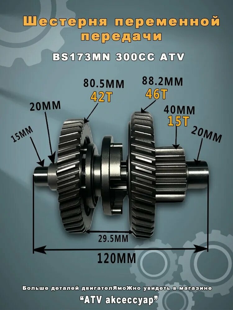 KNOW EASY-BASHAN 300CC BS173MN Зуб переключения передач Вторичная ось 1 шт