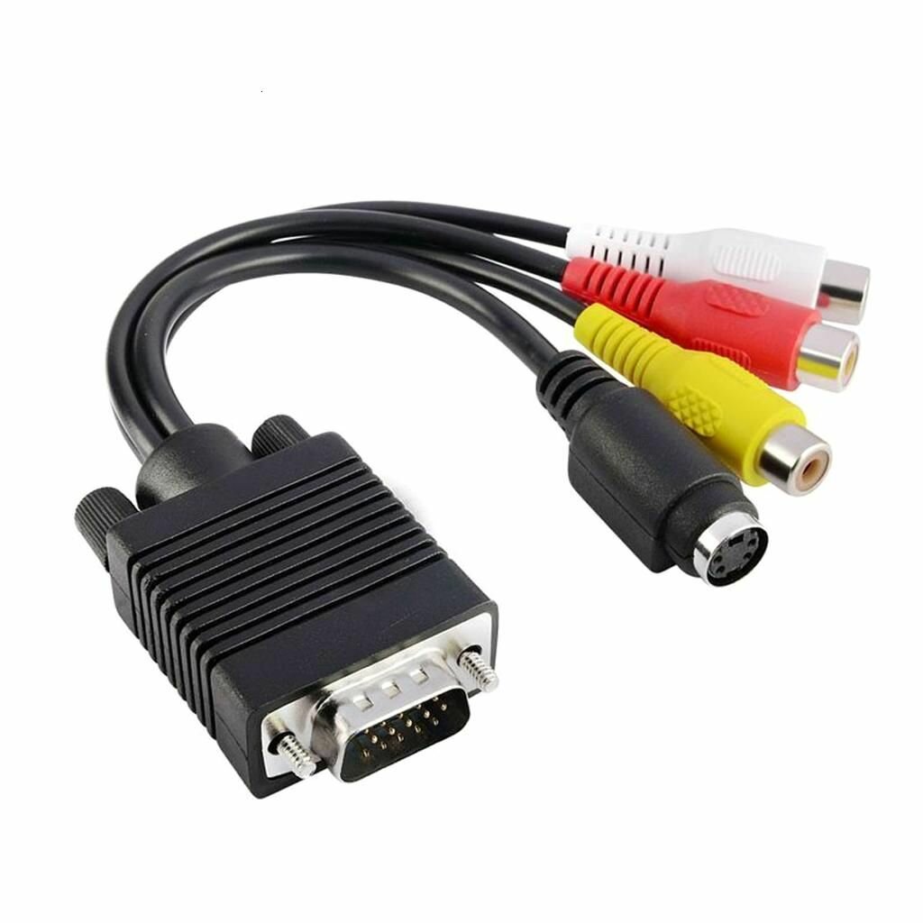 Адаптер VGA to 3RCA с S-Video для подключения ПК к ТВ