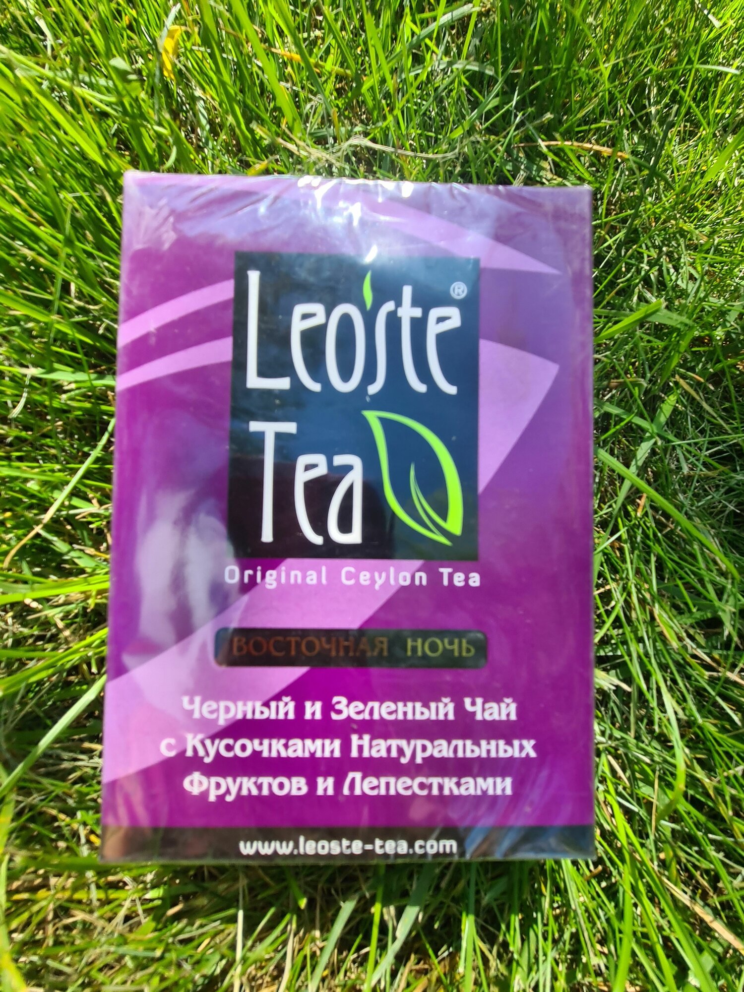 Чай LEOSTE TEA Черный и Зеленый с кусочками натуральных фруктов и лепестками, цейлонский крупнолистовой 200гр "Восточная Ночь"
