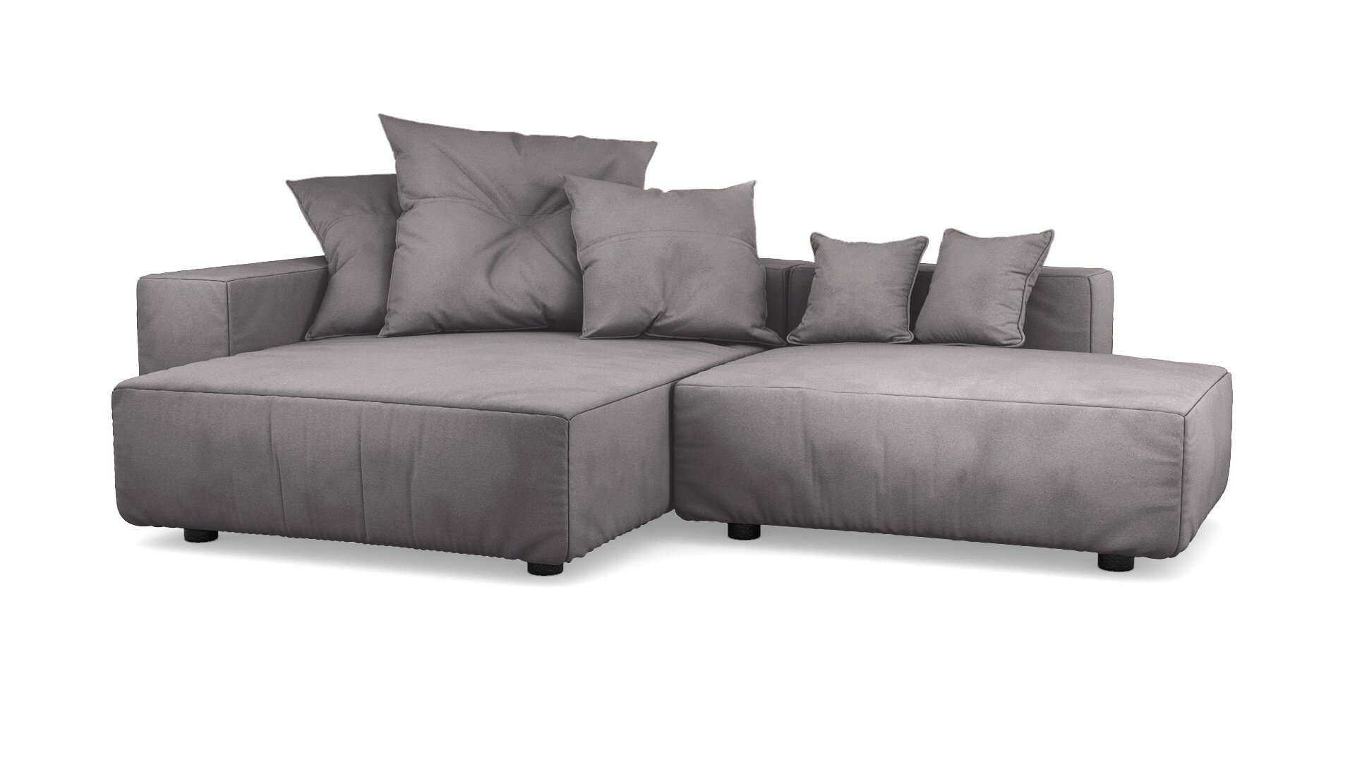Диван с оттоманкой Санторини Velutto 19 NOW 271x169x62 см, серый Велютто, еврокнижка Дом мебели для вас