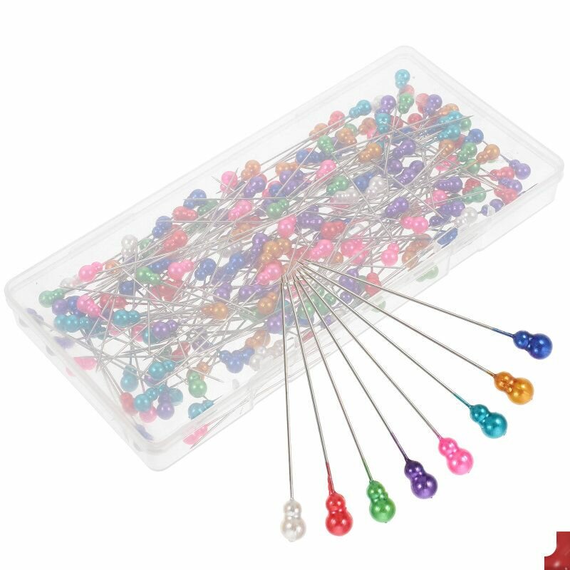 Булавки для квилтинга и декора, 200 шт, многоцветные шариковые иглы 5,6 см, прочные булавки для шитья и рукоделия, удобная сортировка по цветам в прозрачном кейсе