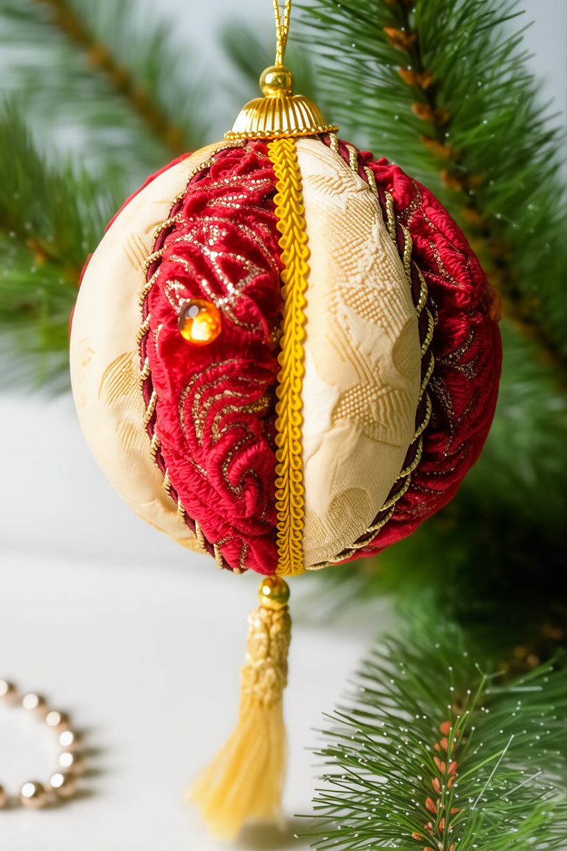 Ёлочный шар франциск I, коллекция винтажный ШИК, полиэстер, 10 см, Winter Deco 2007240