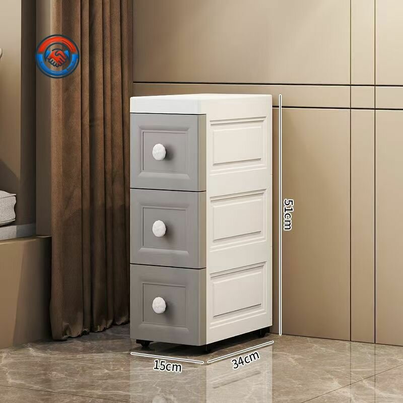 Узкий книжный шкаф на колесах 15x34x51 см, передвижная тумба для хранения книг и мелочей, компактная мебель для маленькой кухни, прихожей или спальни