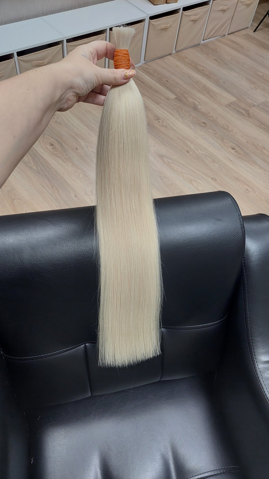 Натуральные волосы для наращивания 60см, 100г, тёплый блонд, стандарт