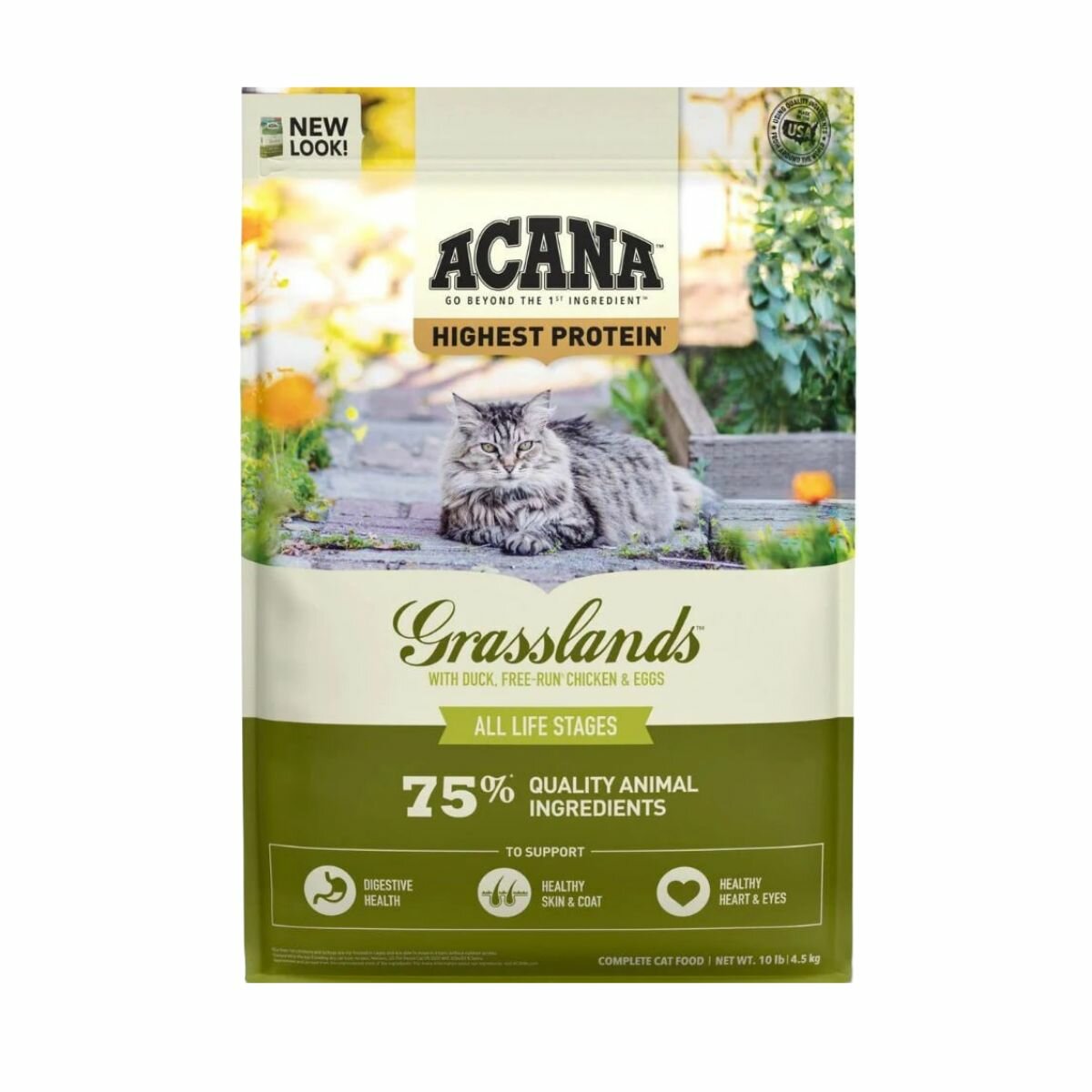 Корм ACANA Highest Protein Grasslands Cat (Утка, курица, яйца) для кошек, 1,8 кг