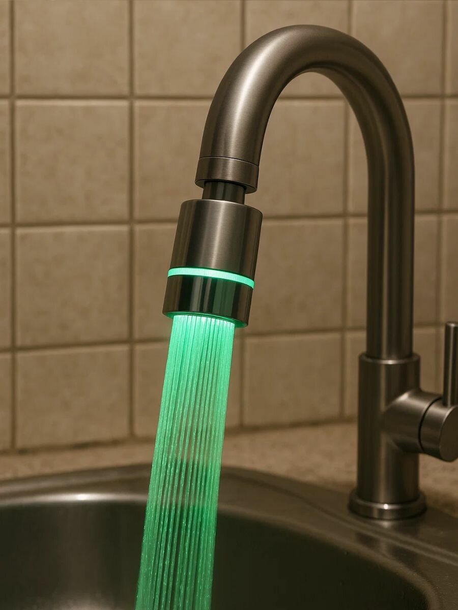 Светодиодная насадка на кран с душем, свободное мерцание, аэратор для кухни