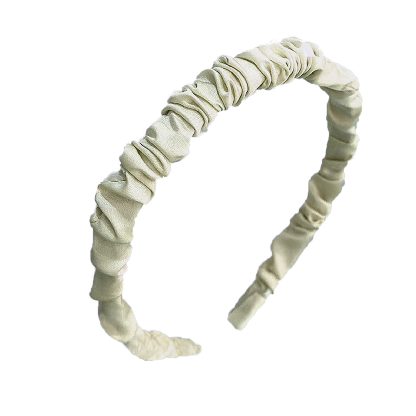 Уровня с прическом для волос атласная плиссированная повязки для волос -обруча модные аксессуары для волос для женщин Girlsgreen