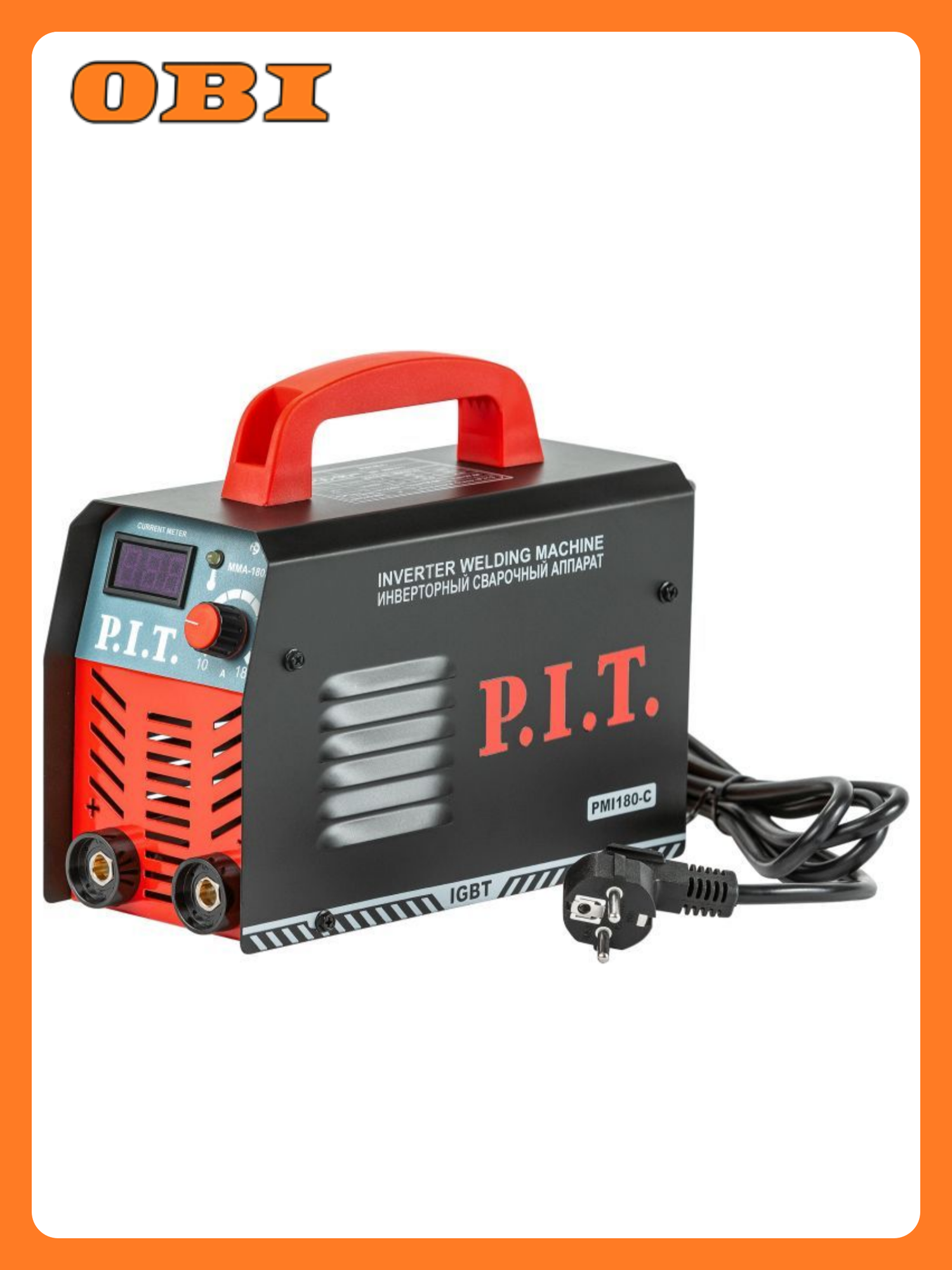 Инвертор сварочный P.I.T. PMI180-C, MMA, 4800Вт, антиприлипание