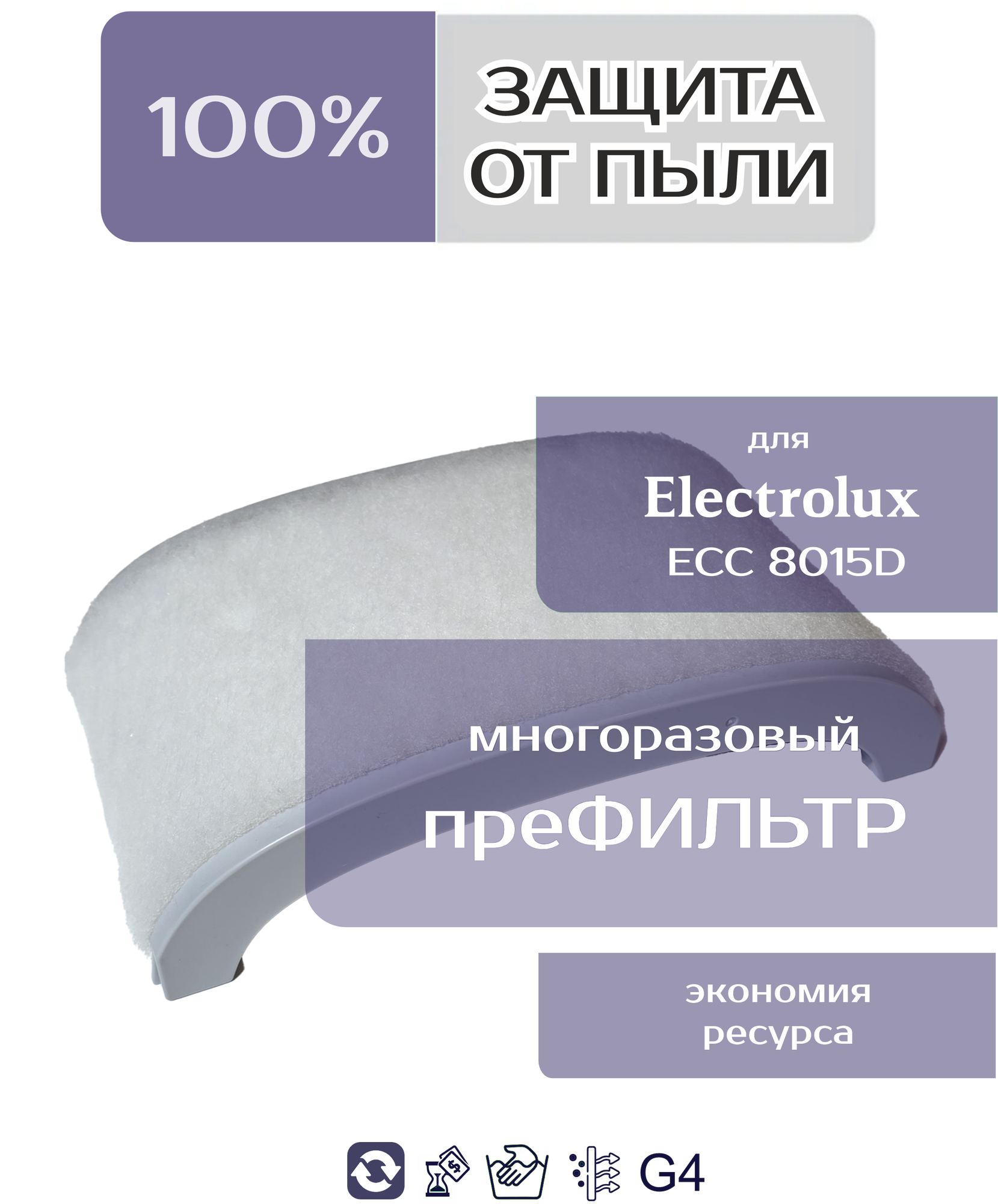 Дополнительный фильтр для Electrolux ECC 8015D пылесборник электростатический 3 шт