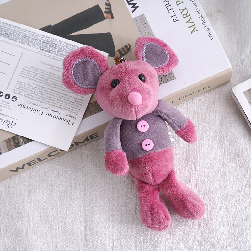 Мягкая игрушка-мышка, шесть цветов, маленький размер, подвеска для детского рюкзака, брелок, кукла из ПП-хлопка,