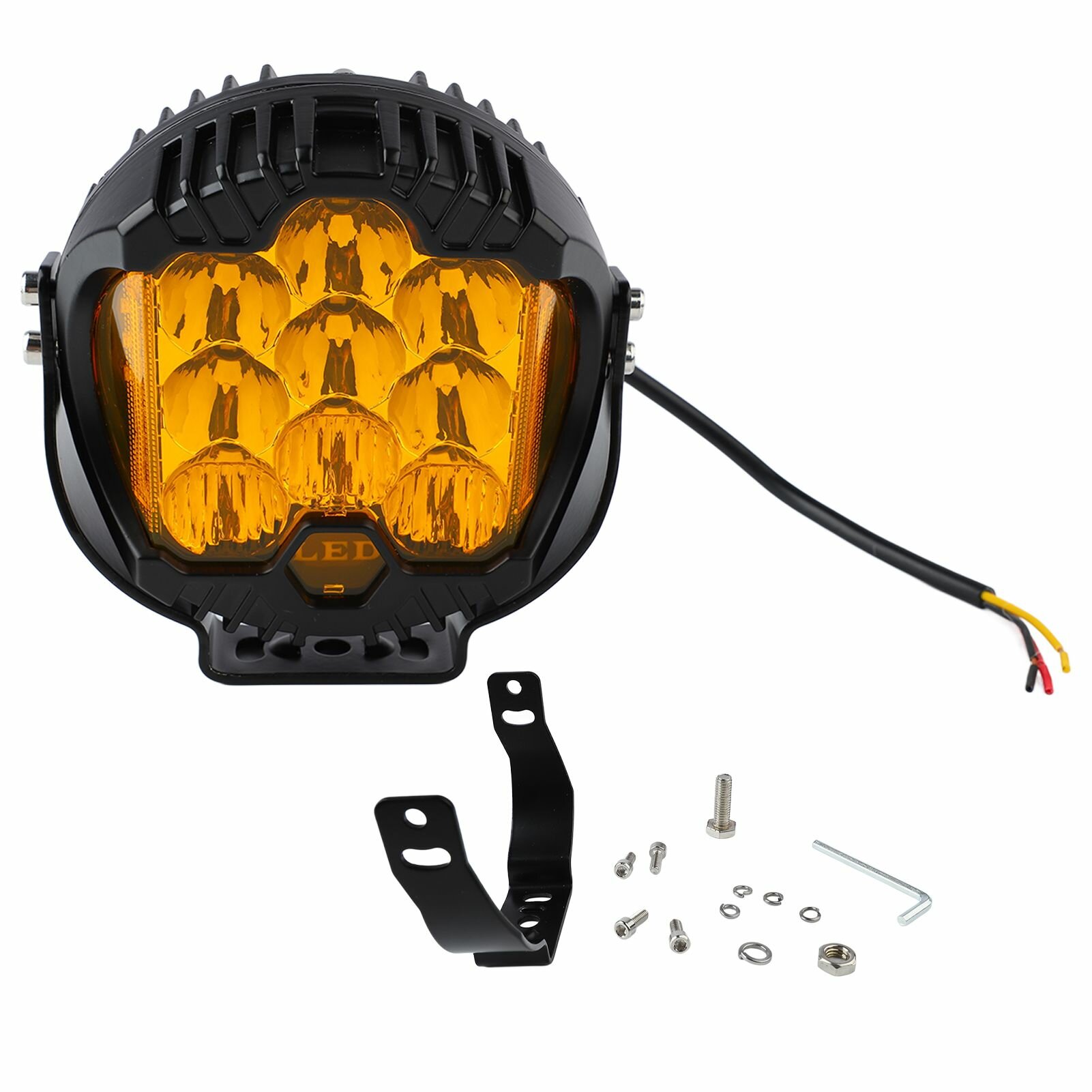 Автомобильные светодиодные фары 5" 50Вт IP67 для Jeep (желтый свет)