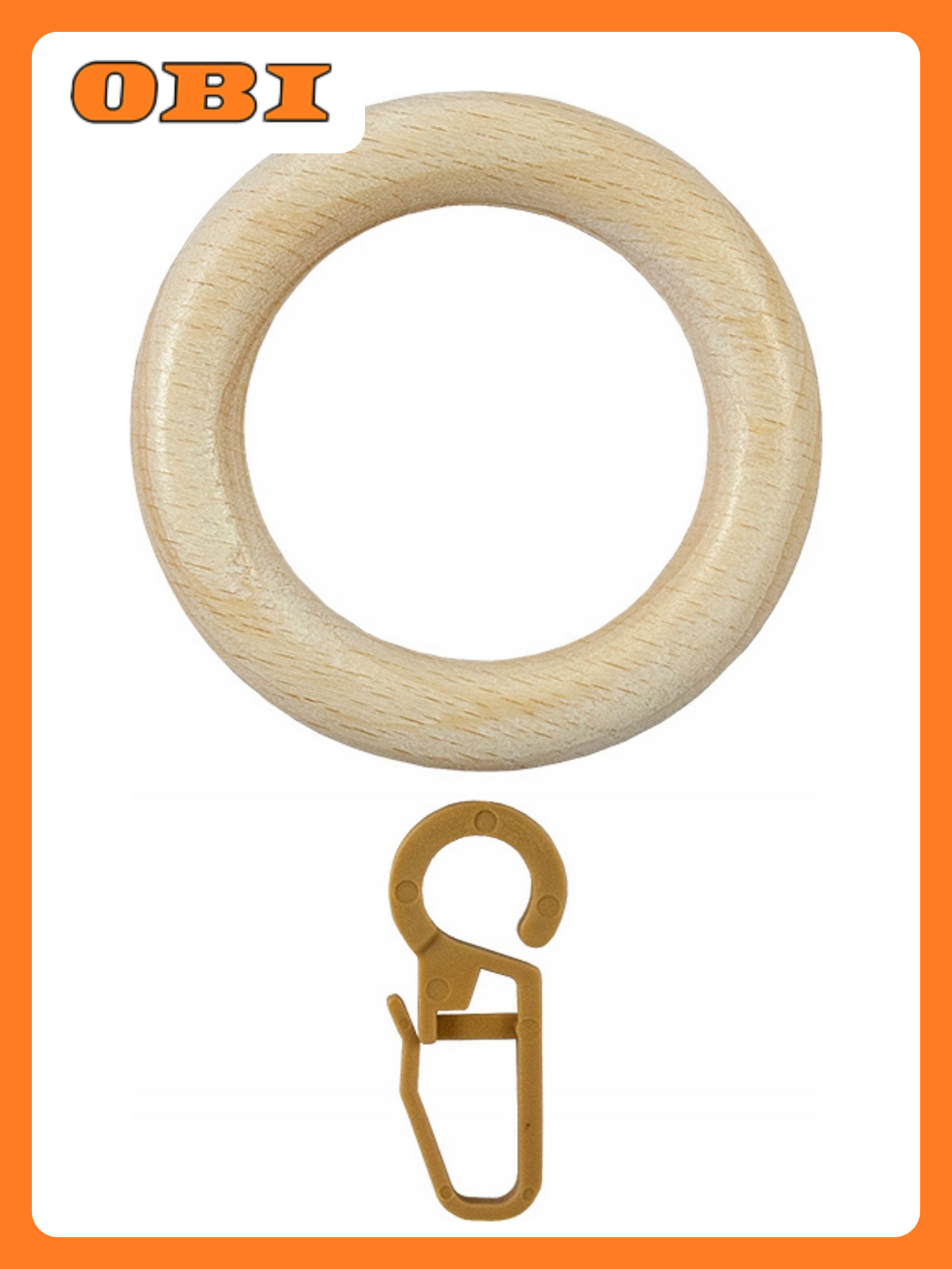 Кольцо для карниза Уют дерево натуральное дерево d28 4 шт