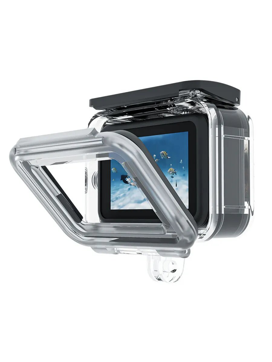 Аквабокс Telesin, для GoPro Hero 9-13, прозрачный, чёрный, защита до 60м