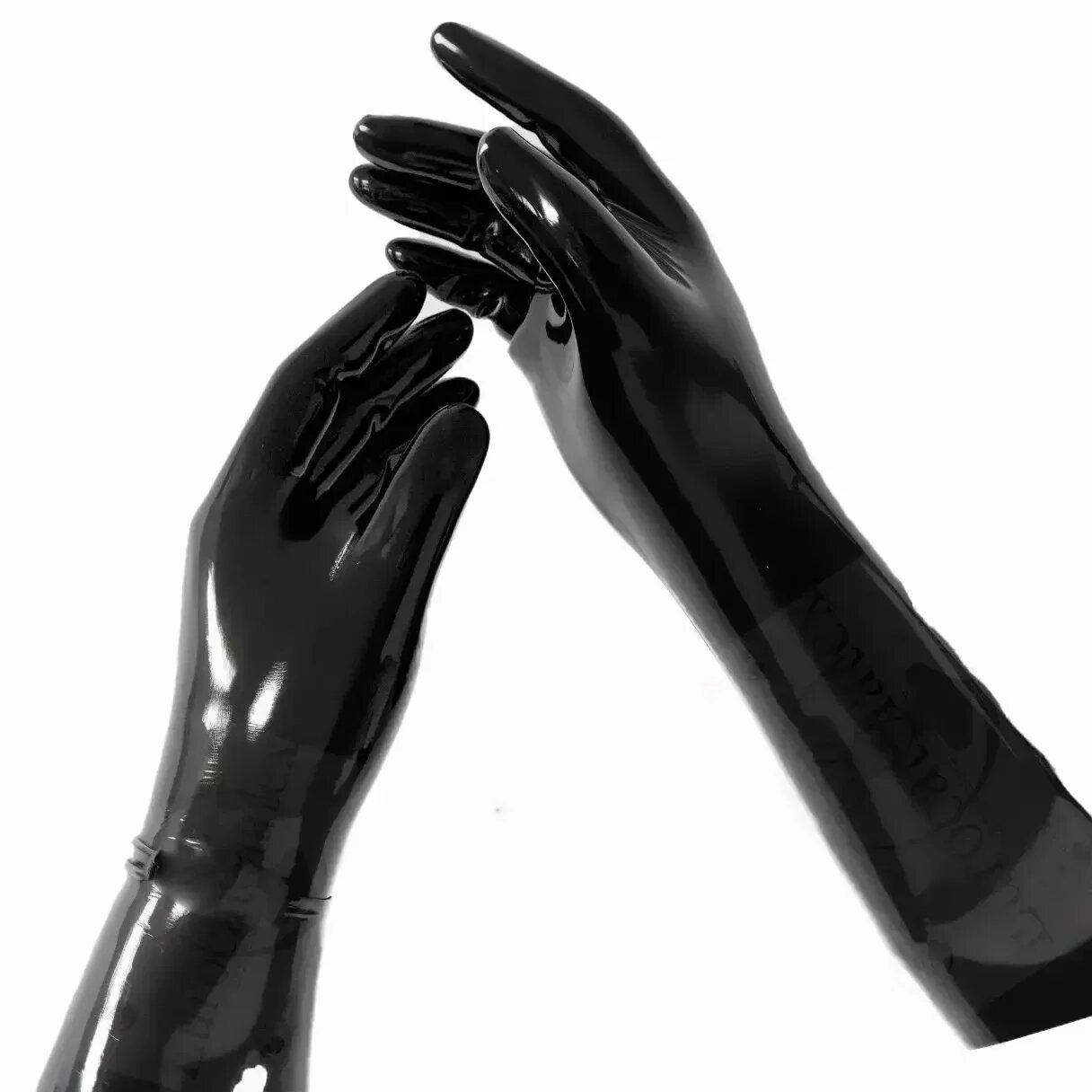 Черные латексные перчатки XL