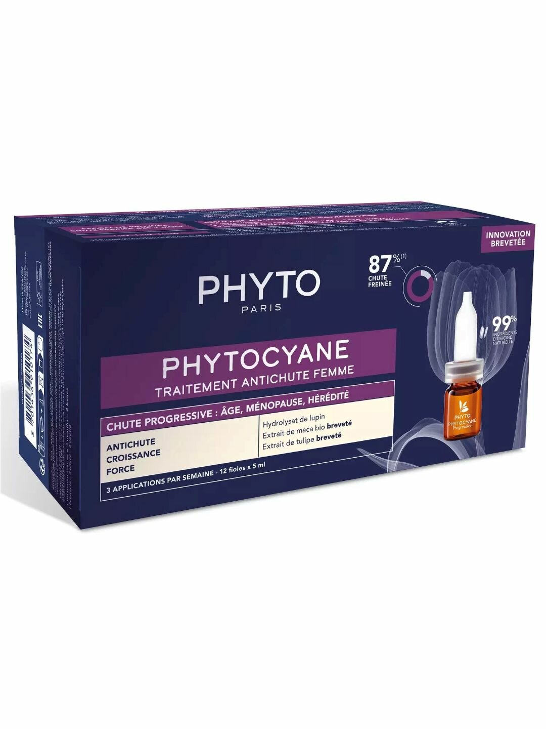 Фито фитоциан Сыворотка против выпадения волос для женщин, 12 флаконов по 5 мл | PHYTO Phytocyane