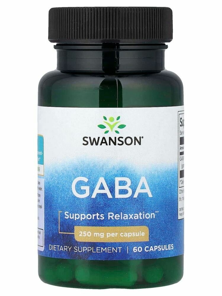 Габа, 250 мг, 60 капсул, Swanson