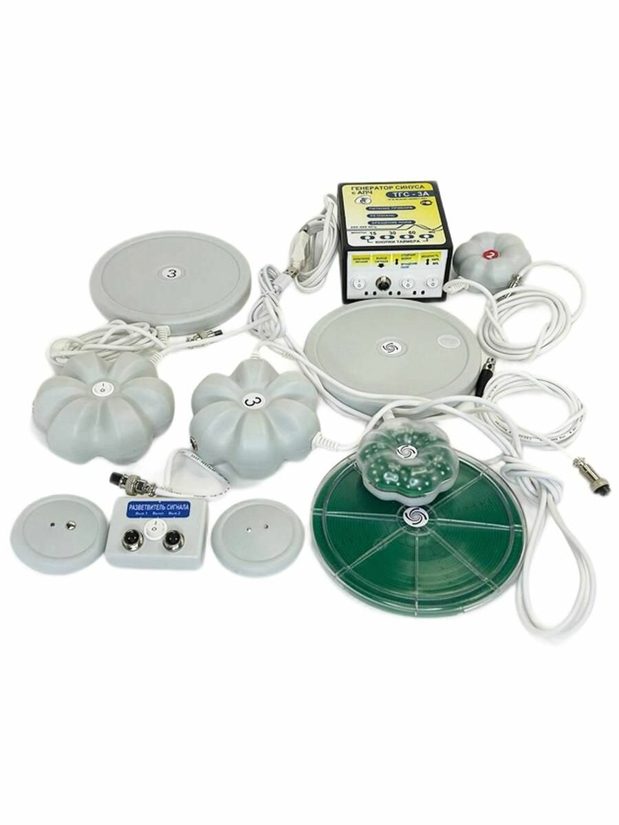 Генератор Синуса ТГС-3А с Катушками Мишина "двухчастотная №3 и "ТОР-2", Чистой статики, Электростатические Шипы + Разветвитель для одновременного подключения двух Катушек