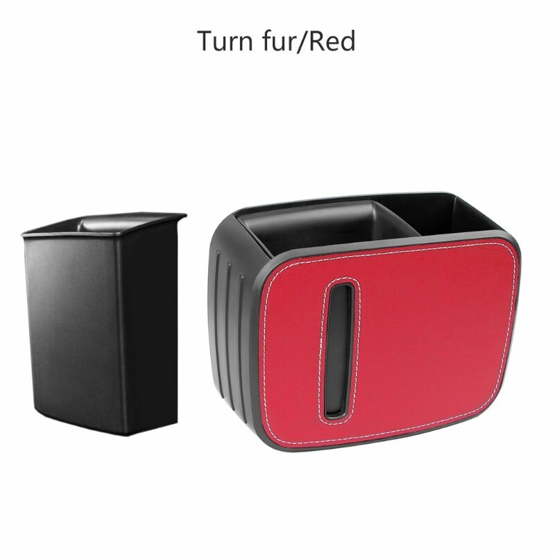 Автомобильная коробка для салфеток + креативная сумка для хранения зонтика-флип мех красный