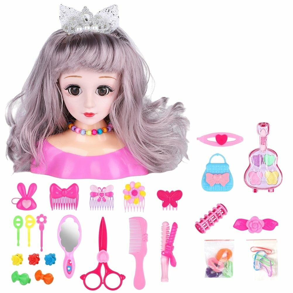 25 предметов парикмахерской куклы, причёски, аксессуары, игровой набор для девочек