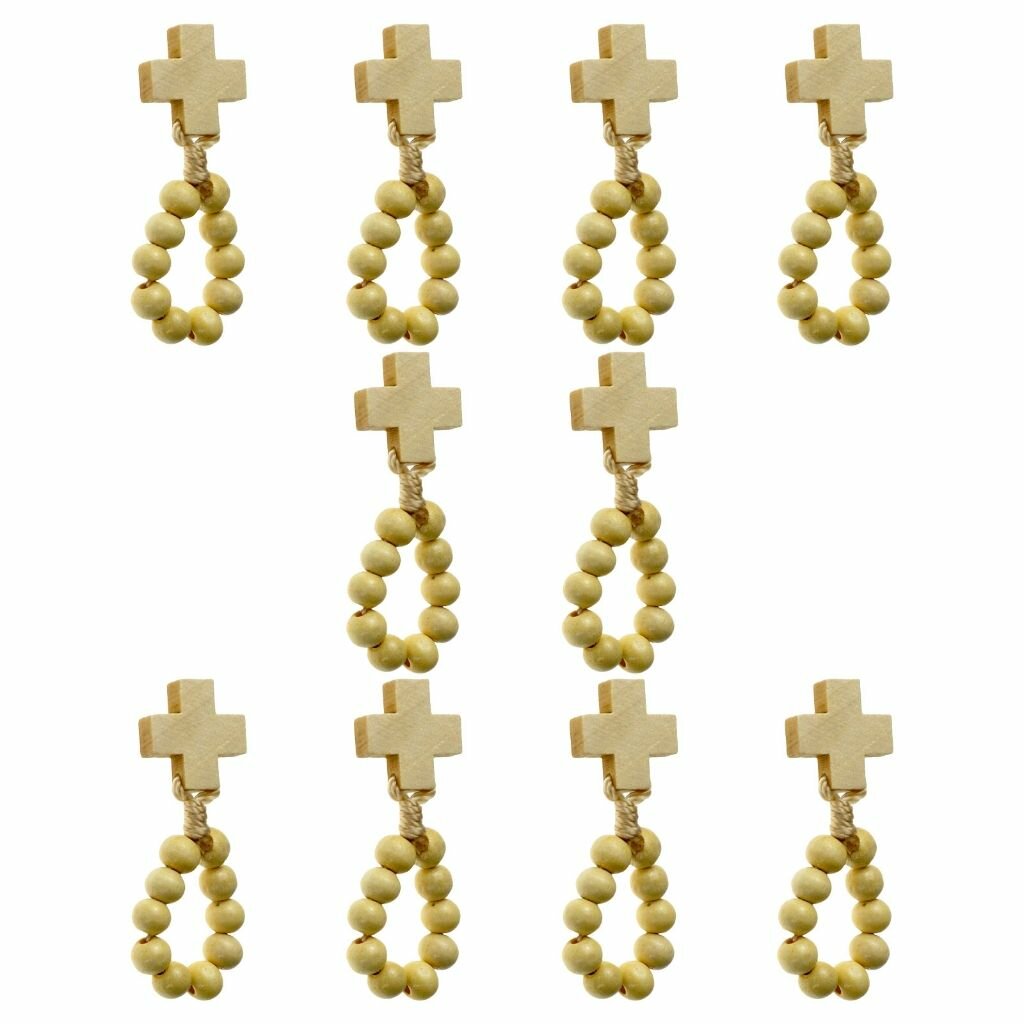 Молитва Деревянные Бусины Палец Цепь Розарий Крест