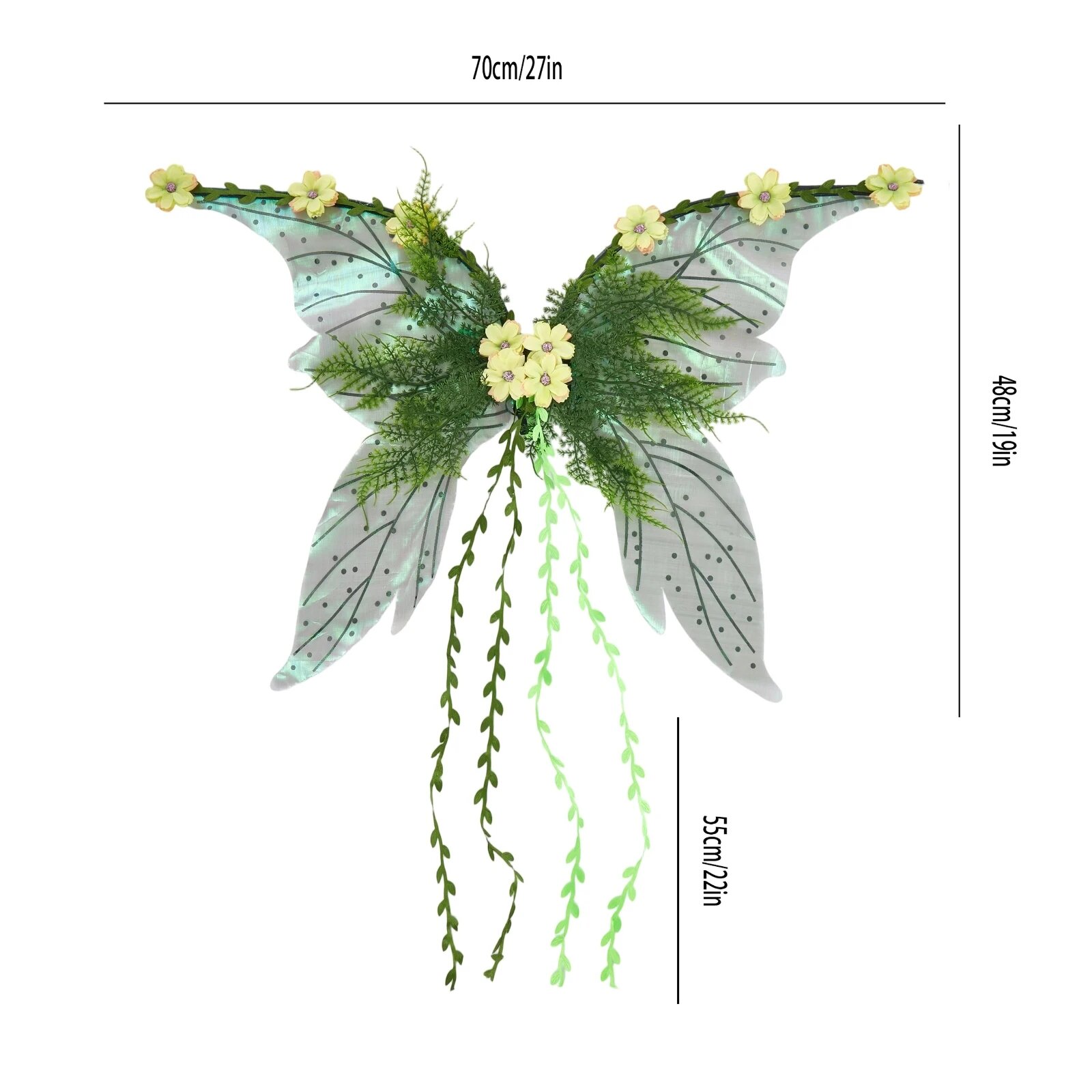 Крылья бабочки для девочки Зеленый, D