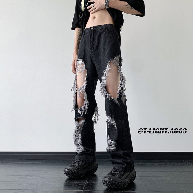 Тренд RONG CH Мужские Джинсы Премиум Вышивка Слим Эластичные Стрейт Кэжуал Деним, Размер_XXL