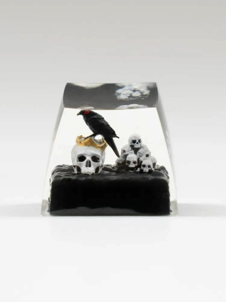 Кейкапы для механической клавиатуры Колпачки Raven&Crow: череп, смола, ручная работа, SA профиль, для MX Switch