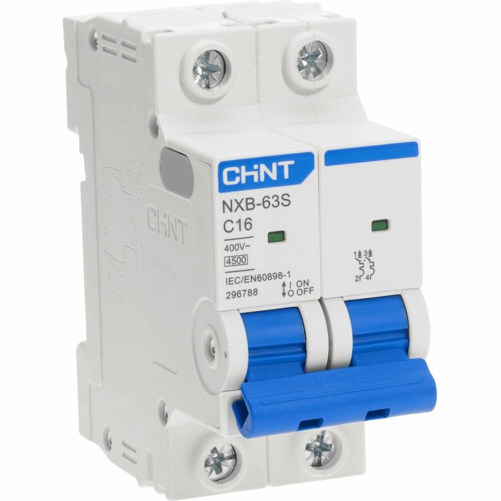 Выключатель автоматический модульный 2п C 16А 4.5кА NXB-63S (R) CHINT 296788