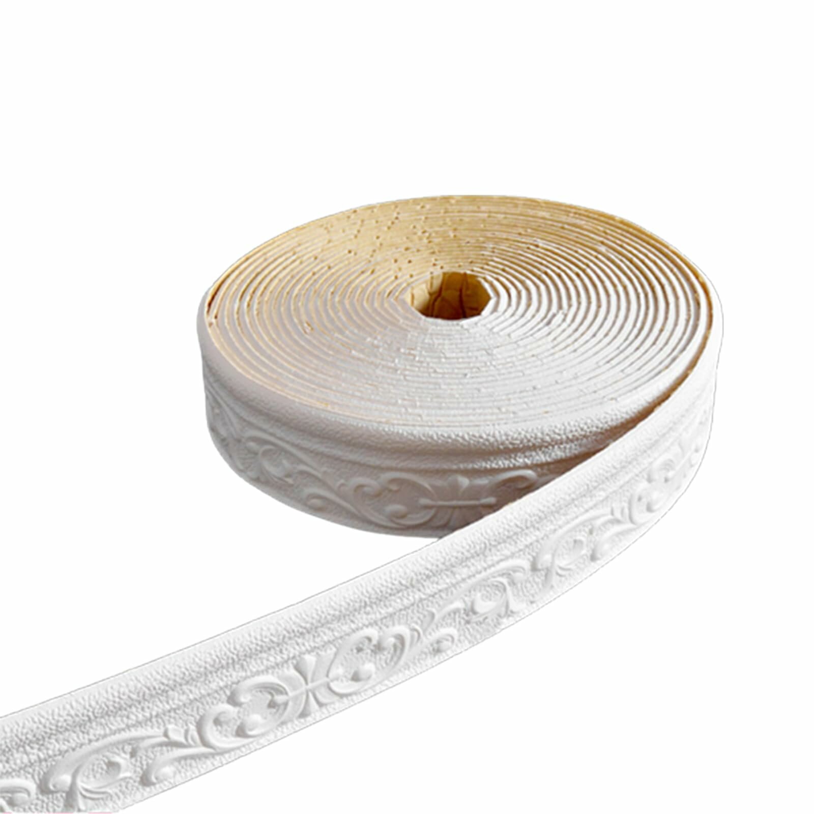 Самоклеящаяся Кромка Стены: 10 м x 8 см Белая Декоративная Полоса с Простым Монтажом - Гибкий 3D Плинтус для Ванной и Кухни Защищает Углы и Стыки