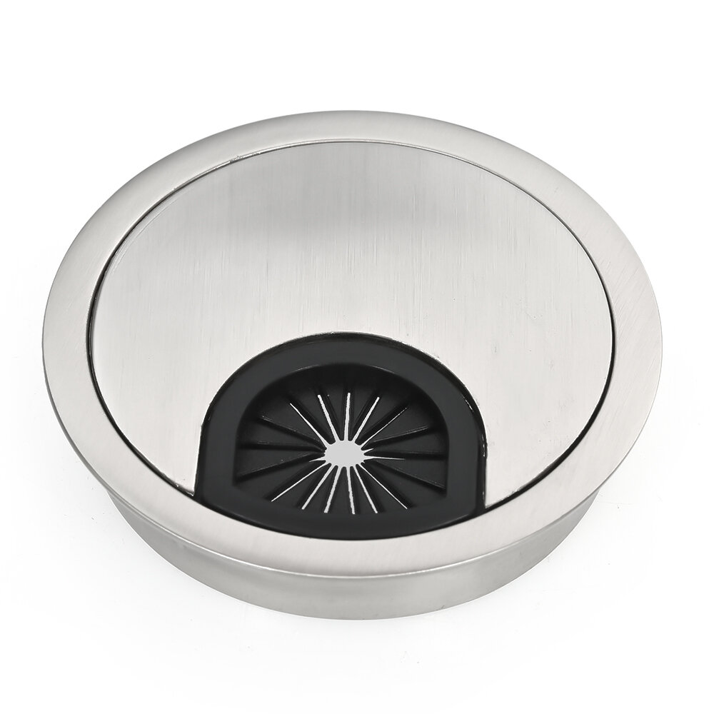 Громмет для стола 60мм для упорядочивания проводов офисного стола Gromet из цинкового сплава крышка для отверстия под проводы, обработка поверхности серебристая / шлифованная серебристая (опционально), размер изделия 6.7*6.7*1.2см, вес изделия 48г, вес