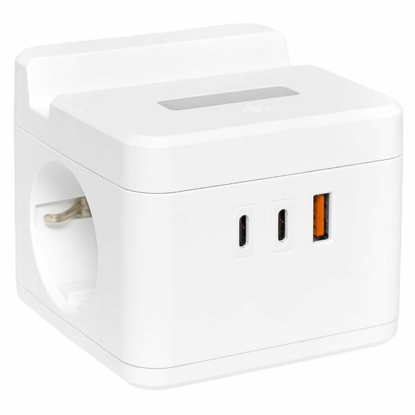 Удлинитель силовой EKF Куб 2х1.3 м, USB, 2Type C, быстрая зарядка, подставка под телефон, ночник 1 мм2