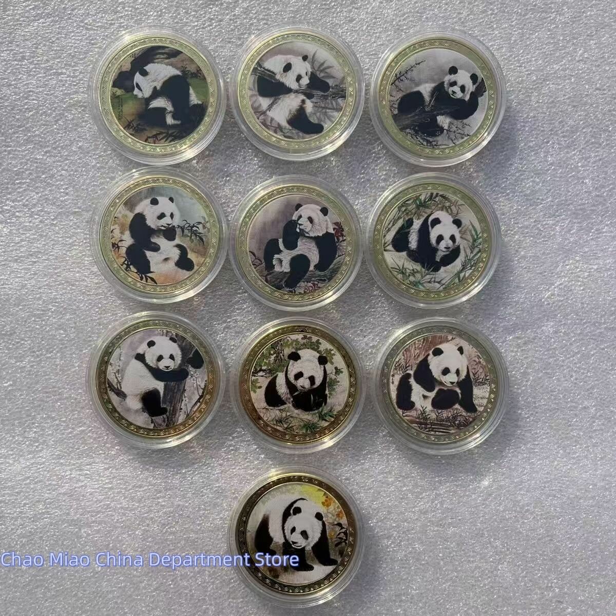Китайская памятная монета с изображением гигантского панды, коллекционная монета