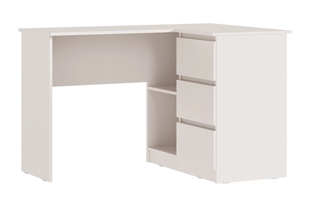 Стол письменный компьютерный угловой 3 ящика 1 полка, Челси, 130х76.8х90.4 см, Кашемир
