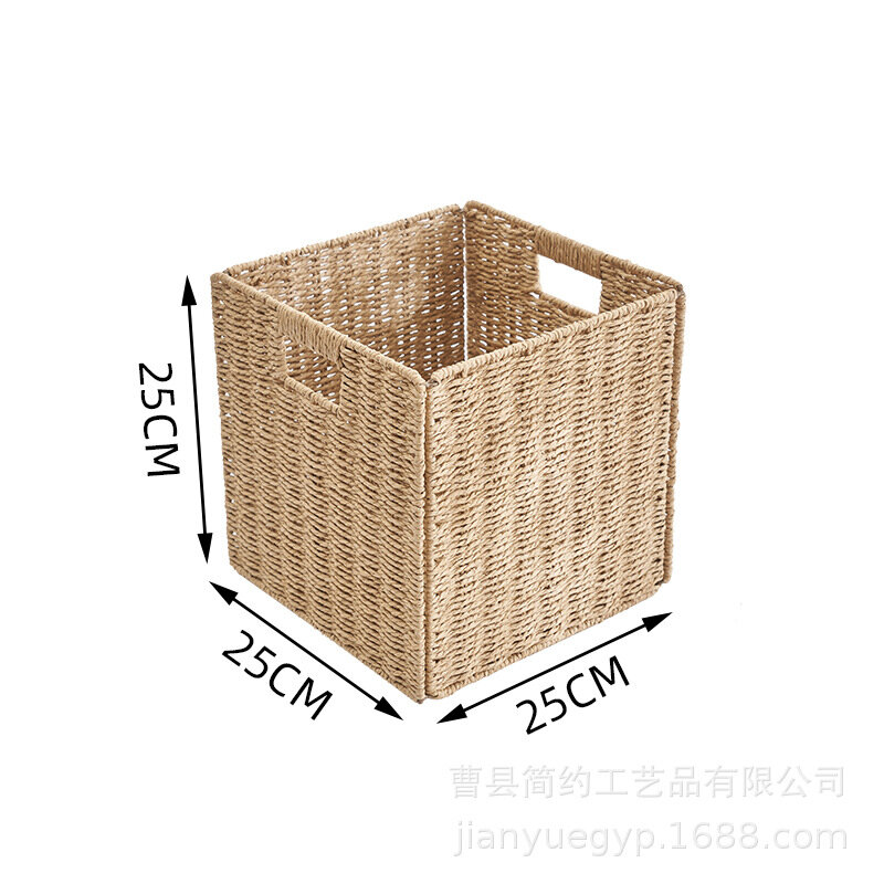 Складная корзина для хранения из искусственного ротанга, простая складная корзина для хранения белья и нижнего белья, квадратная корзина для хранения игрушек и закусок.