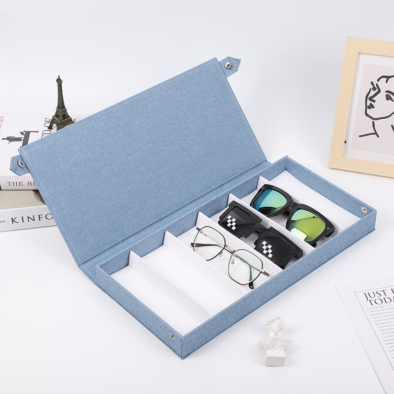 Кросс-бордерные солнцезащитные очки, оптические очки, коробка для хранения и демонстрации, шестикомнатная коробка для хранения очков, коробка из оксфордской ткани