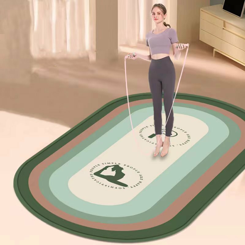 Йога-мат для домашнего использования, нескользящий, с амортизацией, звукоизоляционный мат, для тренировок в помещении, ультра тихий, утолщенный кристальный бархатный напольный мат, увеличенный и расширенный