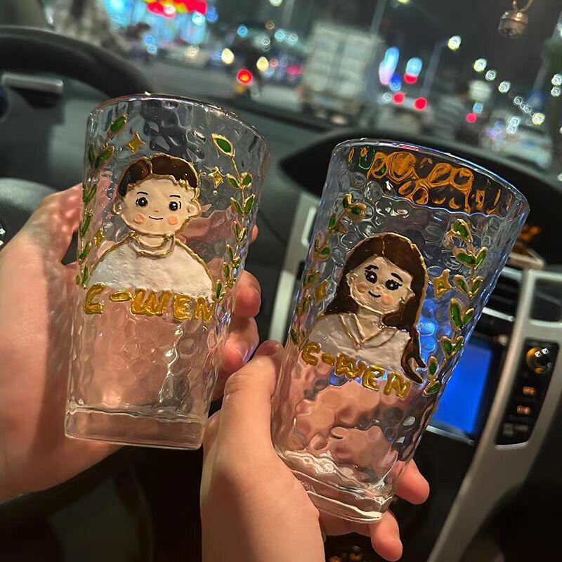 Цветной стеклянный стакан, нерегулярный цветной блок, стакан для воды, стакан для холодных напитков, стакан для сока, летний домашний радужный стакан для питья