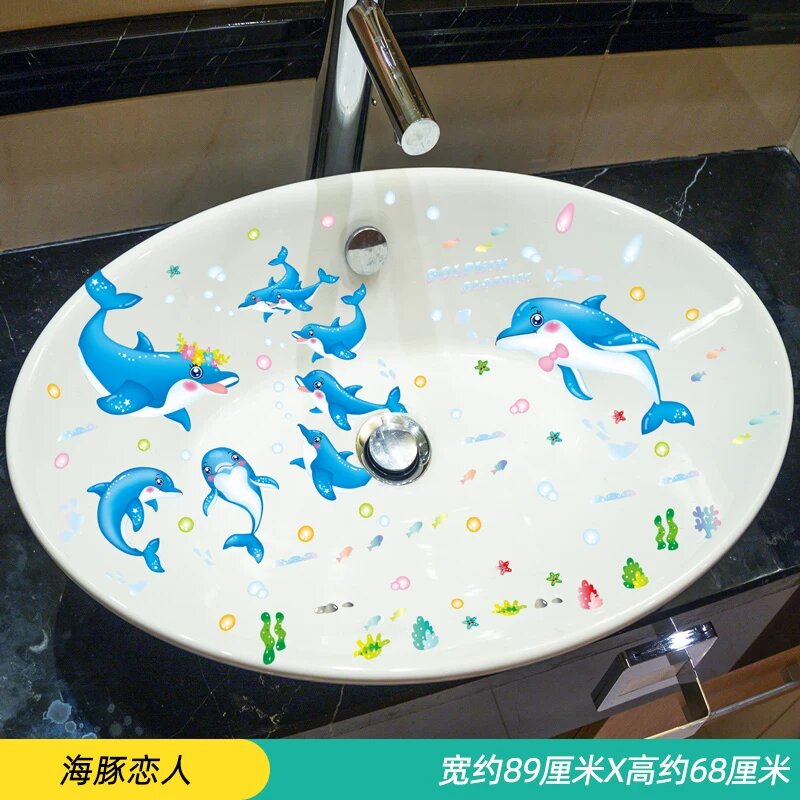 Водонепроницаемые самоклеящиеся декоративные наклейки на плитку для ванной комнаты с изображением морских рыб для