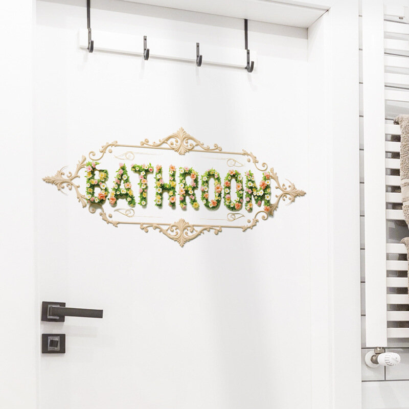 Трансграничные горячие продажи bathroom на туалетной двери наклейки с буквами на дверях ванной комнаты декоративные