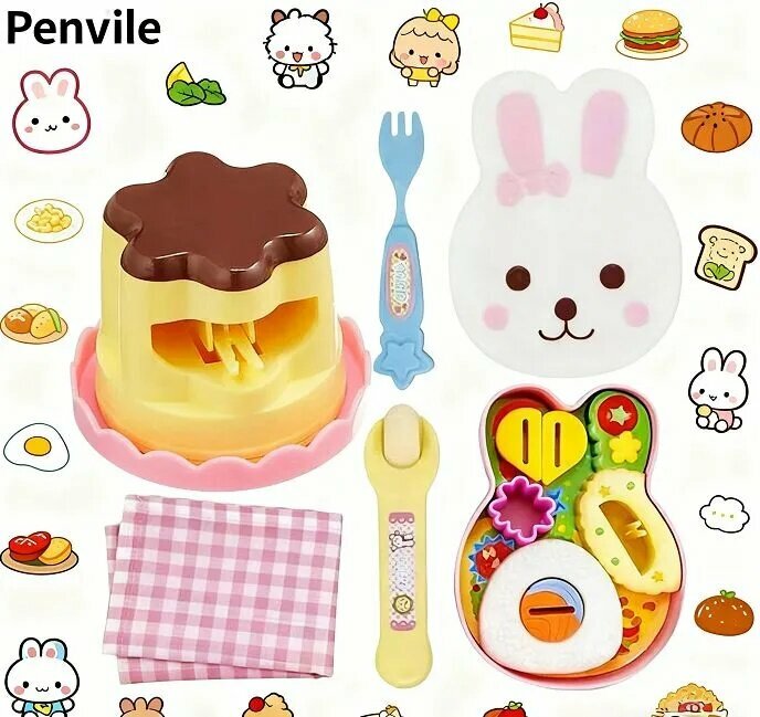 Игрушки для кормления, Игрушка Волшебный пудинг для куклы и Набор для бенто Кролик Бенто