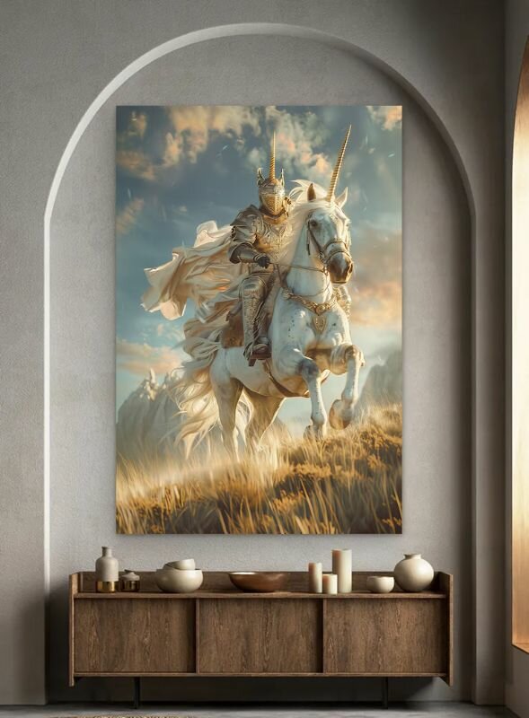 Картина "Рыцарь", на холсте, 40x70 см, на подрамнике, натуральный хлопок