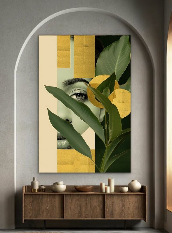 Картина интерьерная на холсте , абстракция девушка , размер 50*80