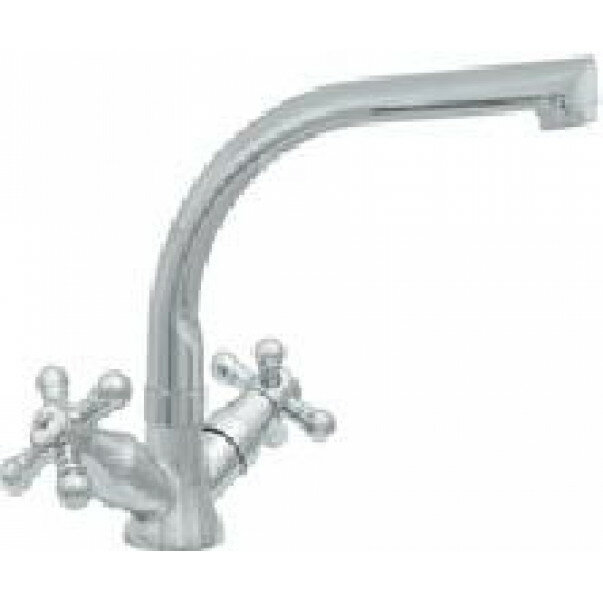 Смеситель кухня ЦС-СМ 25ш К М крест плоский излив H-200 ЦС