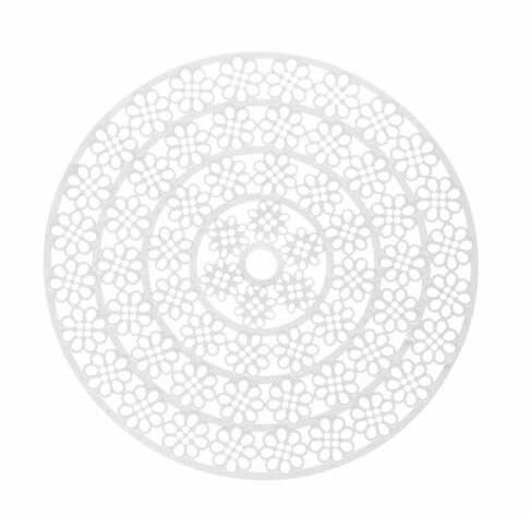 Коврик для раковины противоскользящий. Диаметр 29 см. Цвет белый.