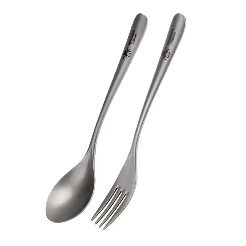 HWZBBEN Титановые столовые приборы для кемпинга Fork and Spoon
